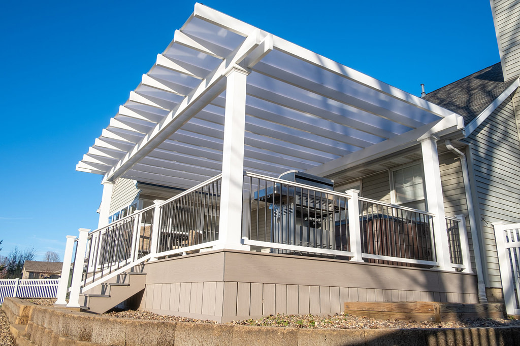 Elements 20x20 Freestanding Rain Proof Pergola - White | Heartland Pergolas