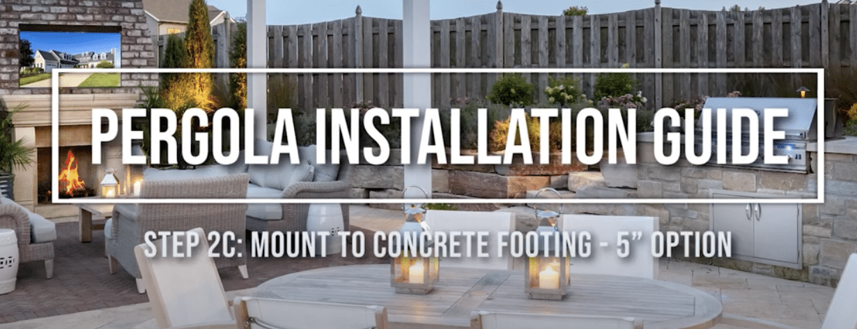 Step 2c - Install Post Mount to Concrete Footing | Heartland Pergolas