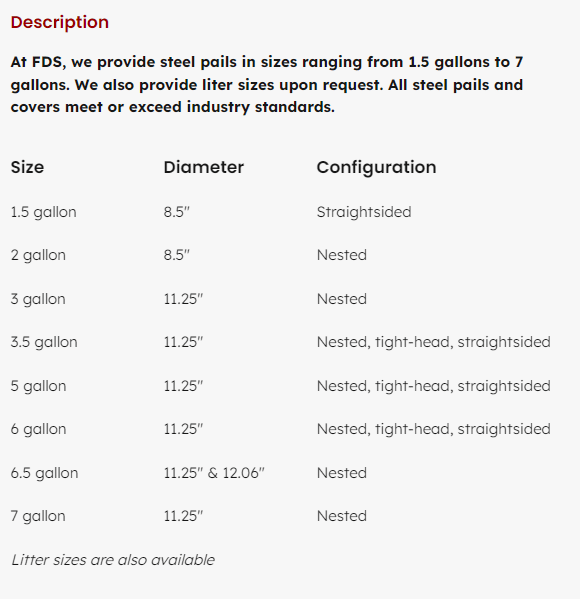 - Steel Pails - FDS Packaging
